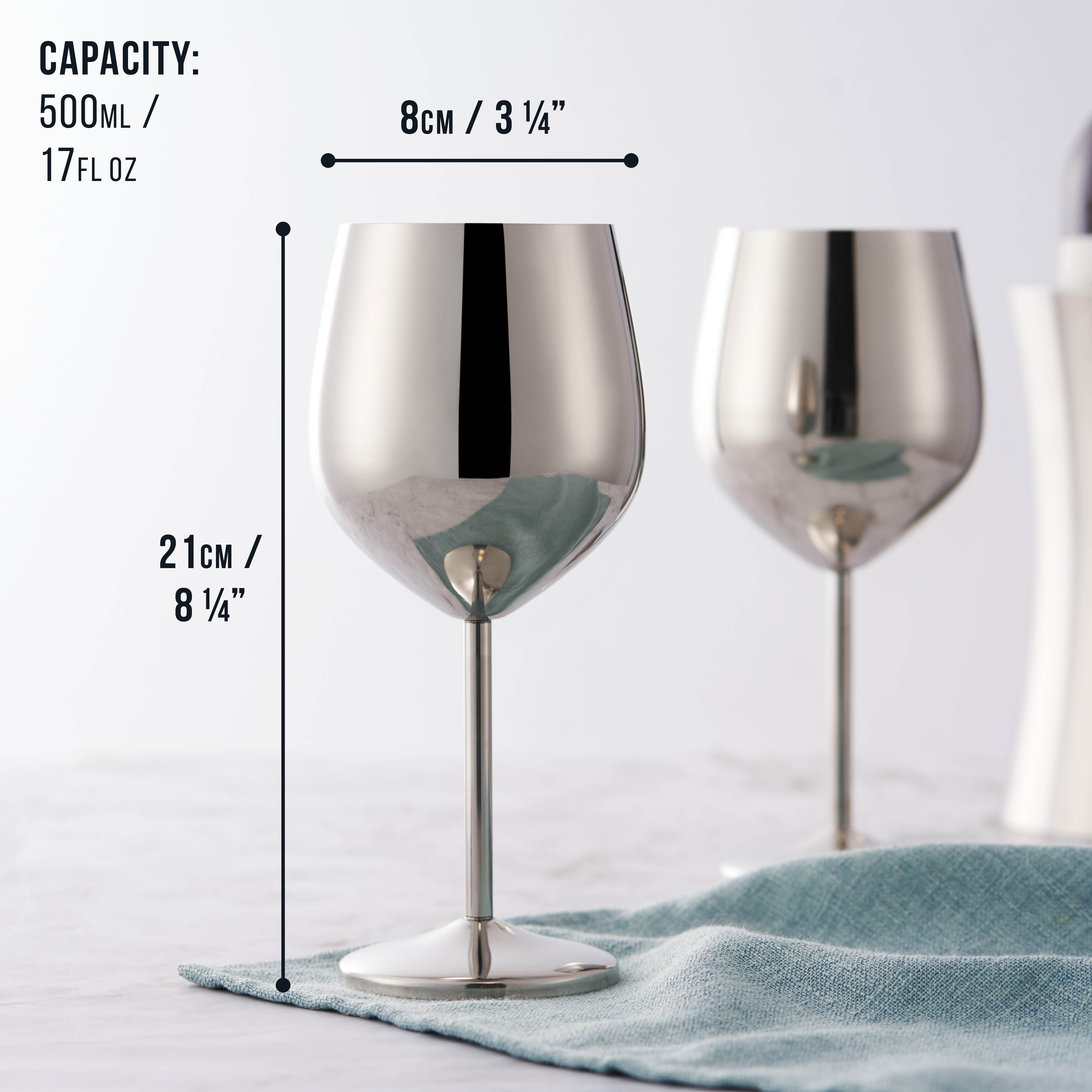 Stainless Steel Wine Glasses, Champagne Flutes, Gin Goblets & More ...
